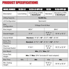 CHALLENGER 2-POST LIFT MODEL CL12A 12K HEAVY DUTY ADJUSTABLE LIFT ...