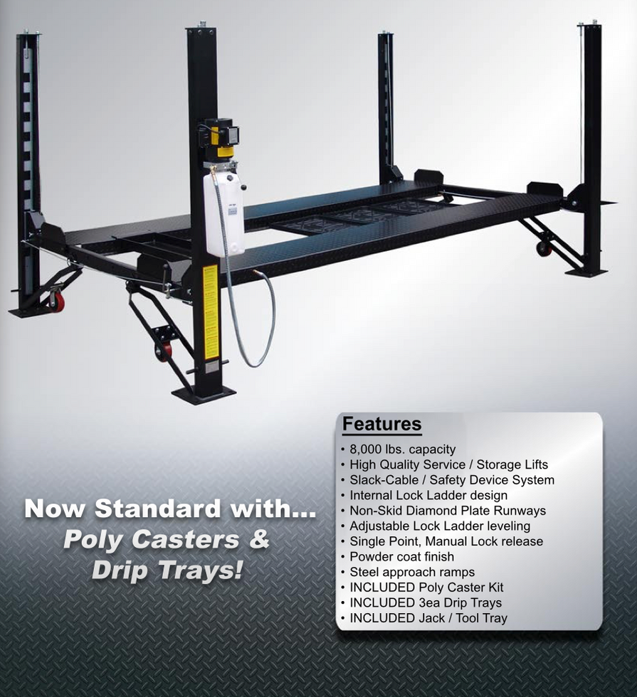TUXEDO 4 POST LIFT HOME PARKING STORAGE LIFT FP8K-DX 8000LBS CAPACITY ...