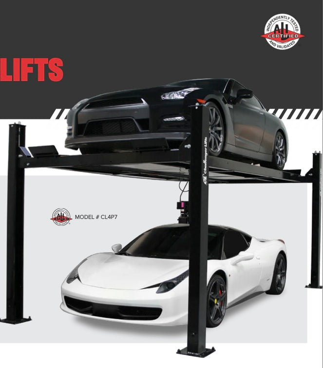 CHALLENGER LIFTS CL4P9S HOME STORAGE PARKING FOUR POST LIFT 9000LBS ...